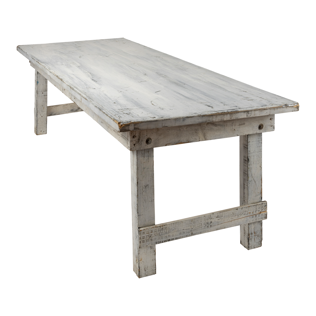 Farm Table: Antique White 8' – EventWorks Rentals